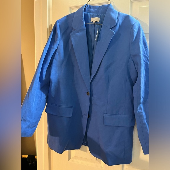 LOFT | Jackets & Coats | Loft Oversized Fluid Two Button Blue Blazer | Poshmark
